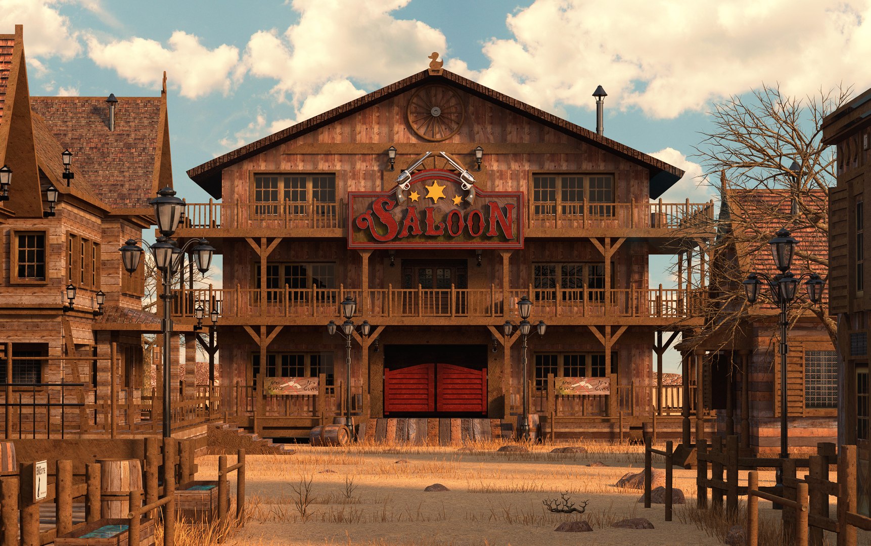 Western Street 3D Model - TurboSquid 1475945
