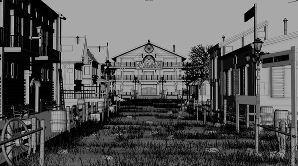 Western street 3D model - TurboSquid 1475945