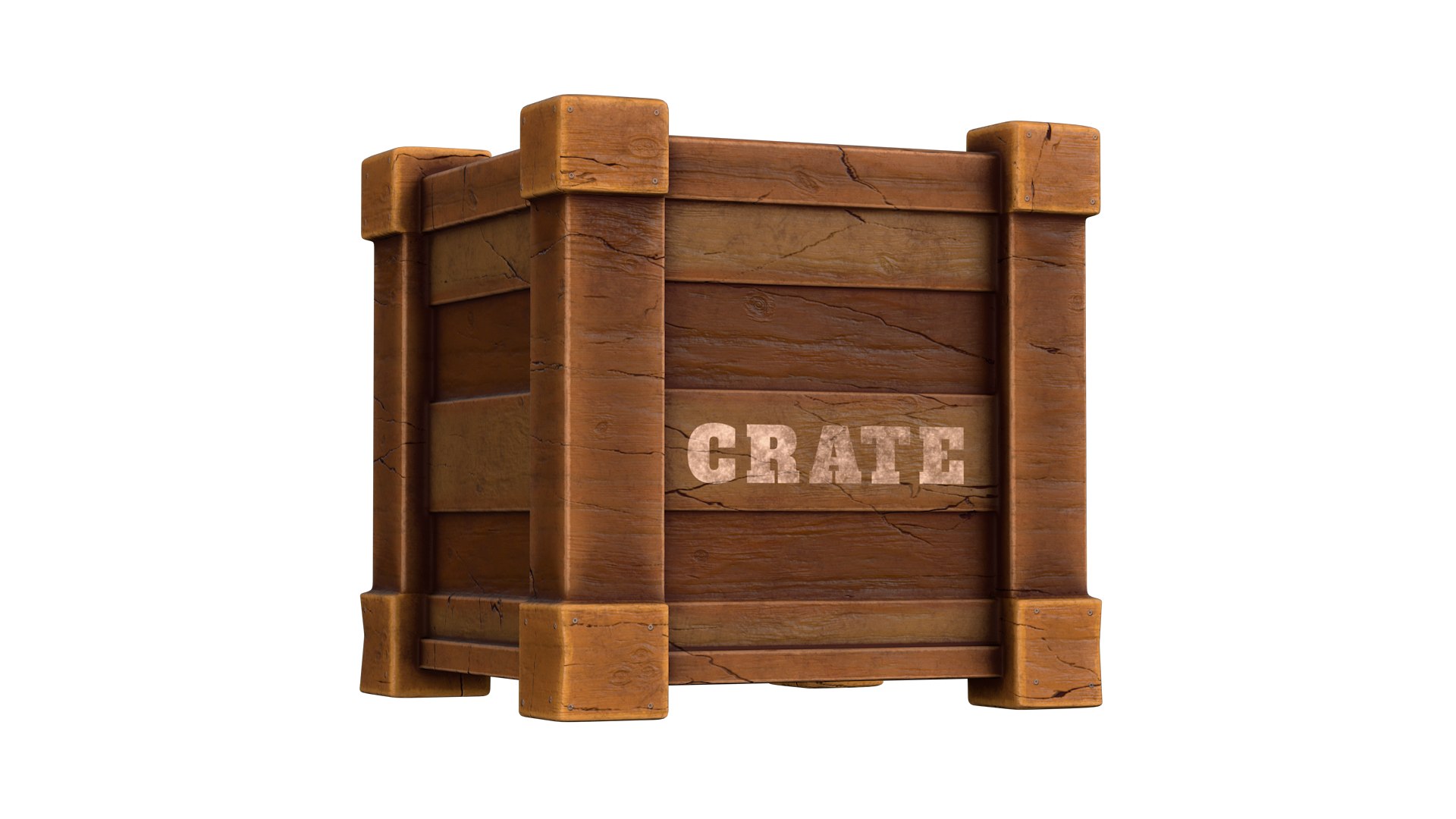 Cartoon Wooden Crate 3D - TurboSquid 2121190