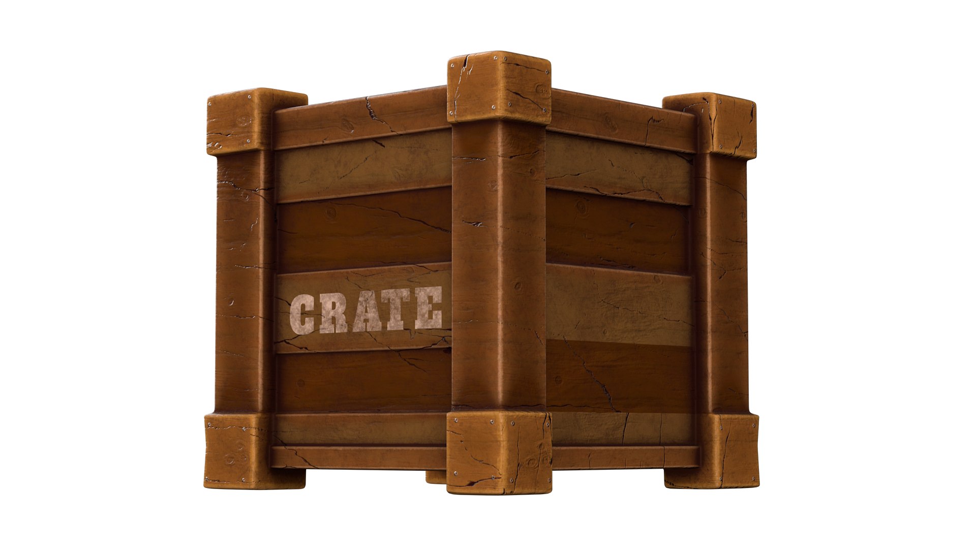 Cartoon Wooden Crate 3D - TurboSquid 2121190