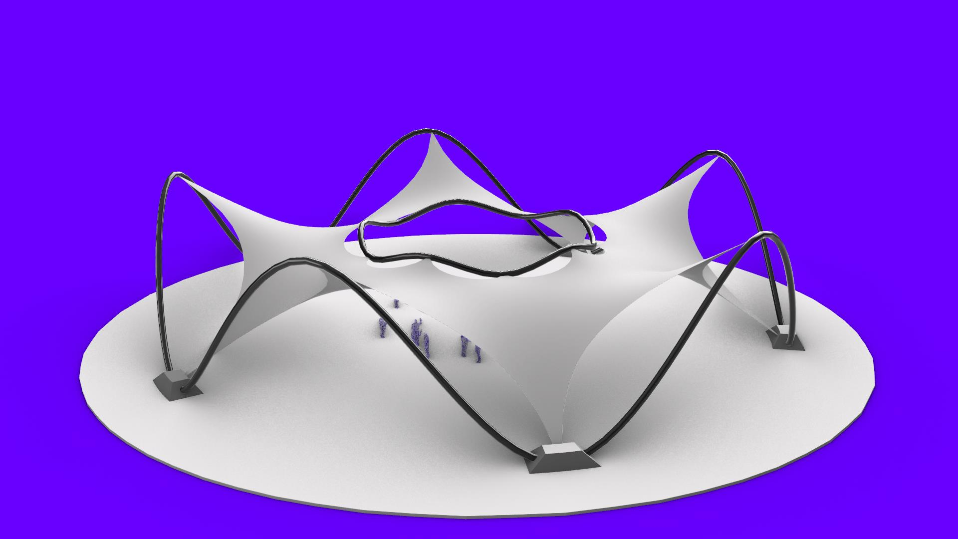 3D Model Tensile Structure Canopy Set 02 - TurboSquid 2357905