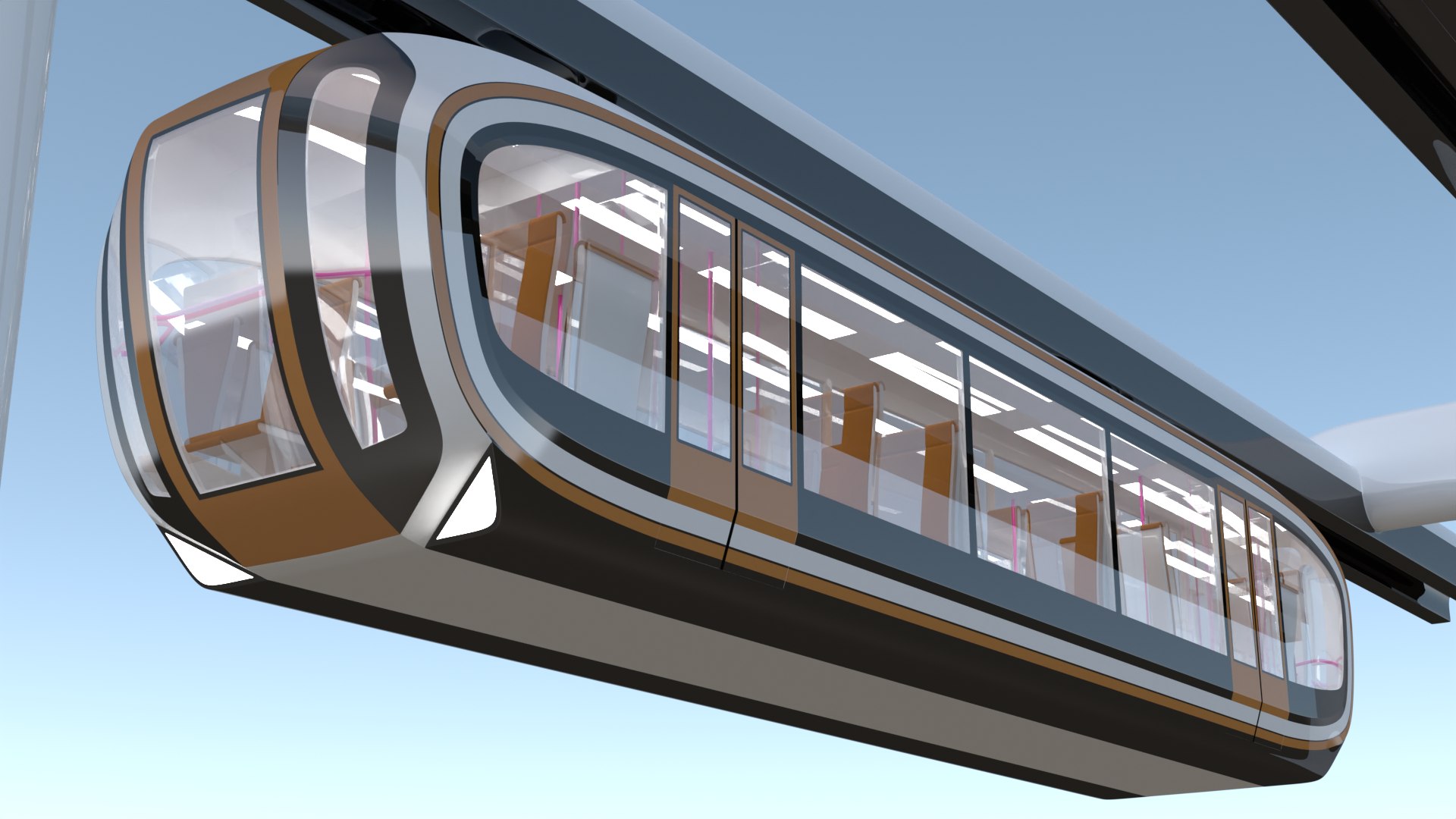 3d Monorail Train Generic Model Turbosquid 1844911