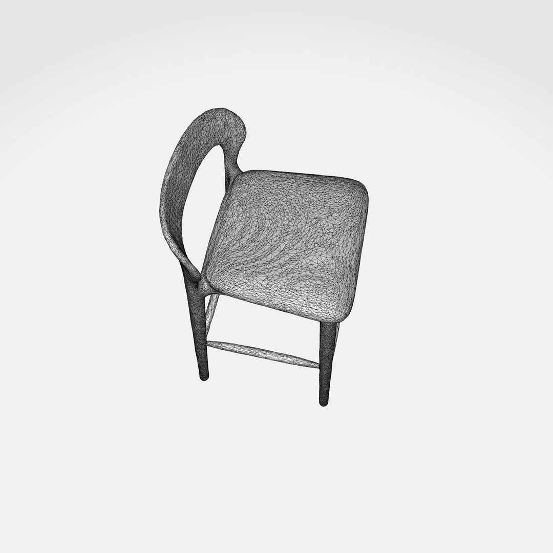 Sleek Black Metal Stool 3D - TurboSquid 2267262