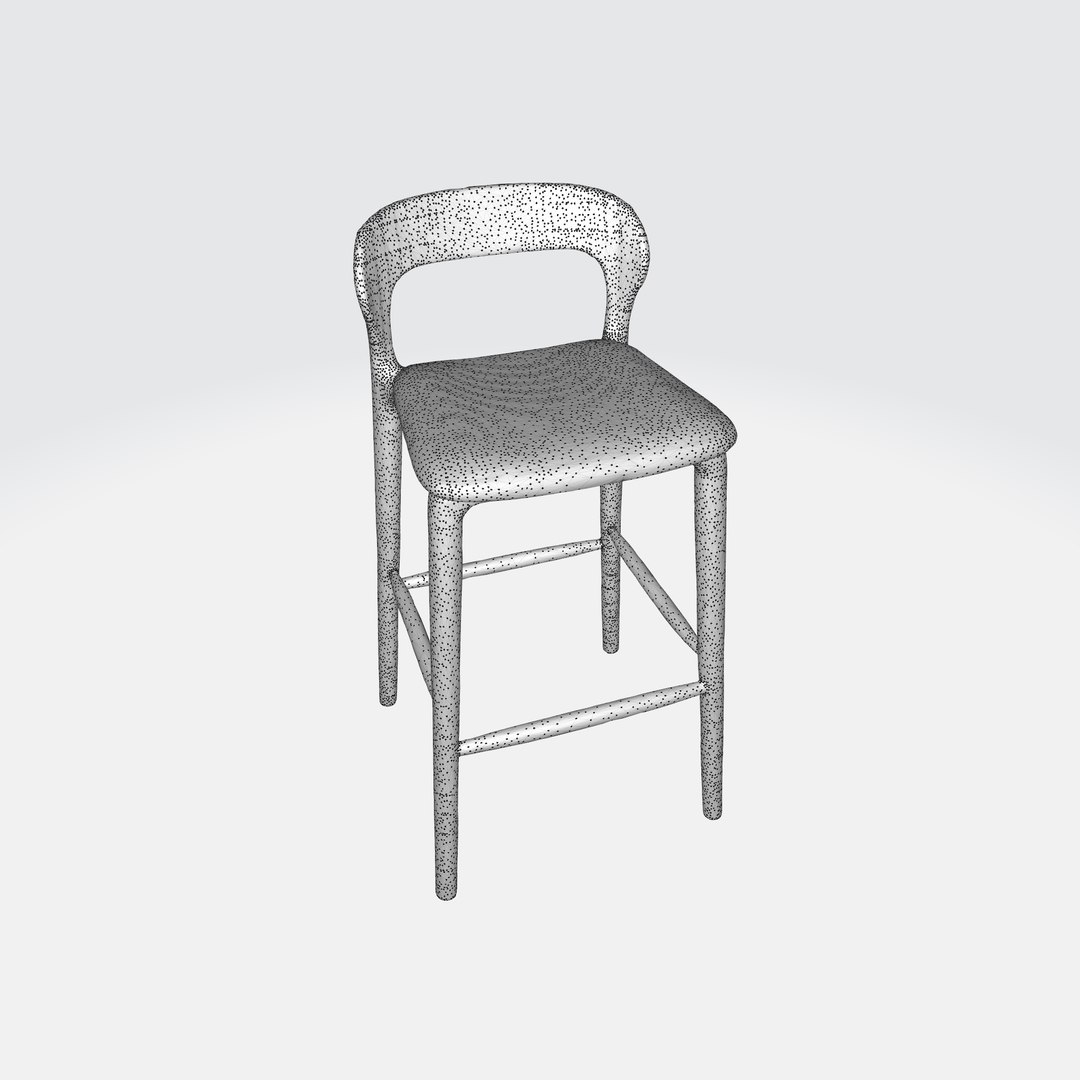 Sleek Black Metal Stool 3D - TurboSquid 2267262