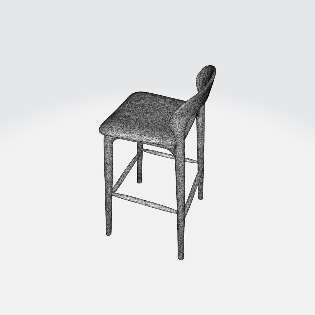 Sleek Black Metal Stool 3D - TurboSquid 2267262