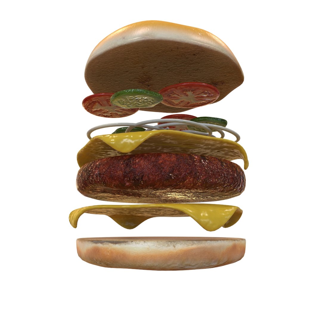 Hamburger cheeseburger burger model - TurboSquid 1529026