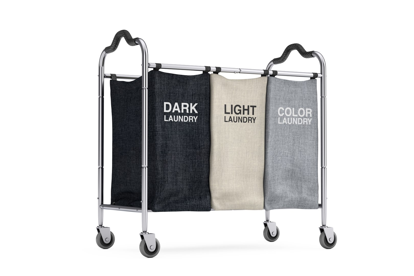 3D Model Compartiments Laundry Clothing Separation Trolley Cart Room ...