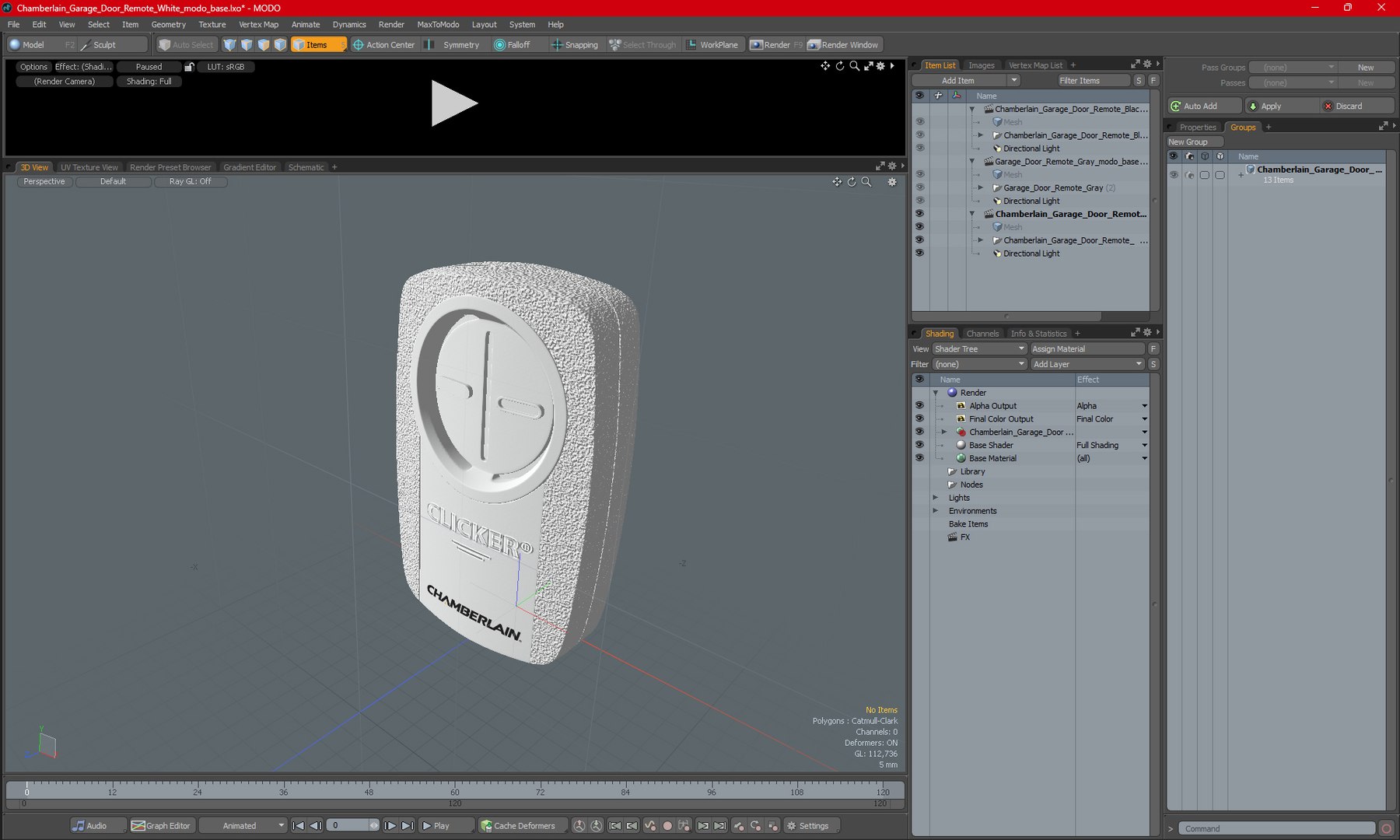 Chamberlain Garage Door Remote White 3D Model - TurboSquid 2276929