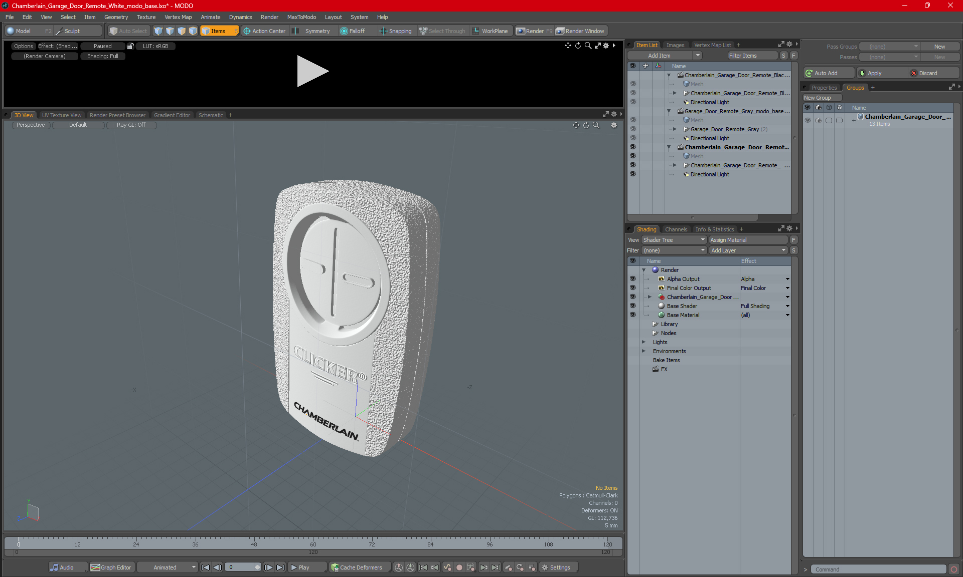 modelo 3d Control remoto para puerta de garaje Chamberlain, color ...
