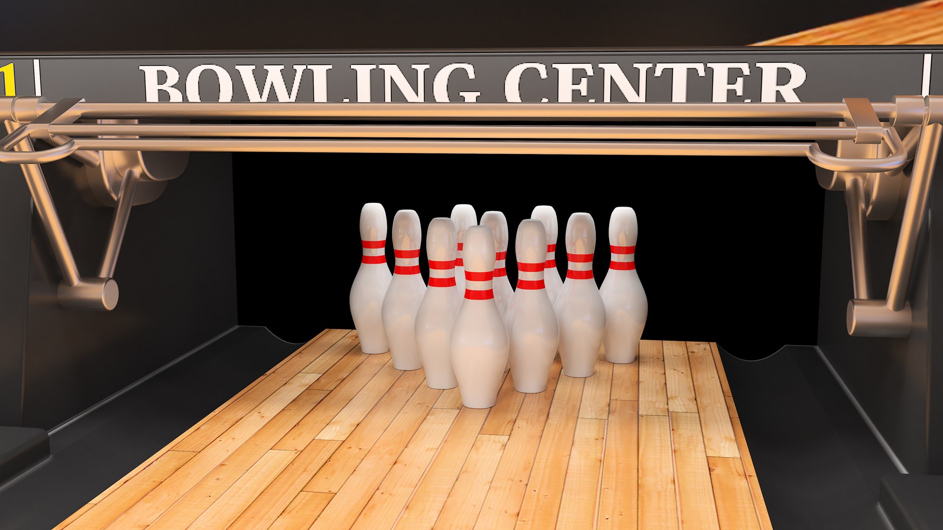 Bowling Center Interior With Furniture 3D - TurboSquid 2282322