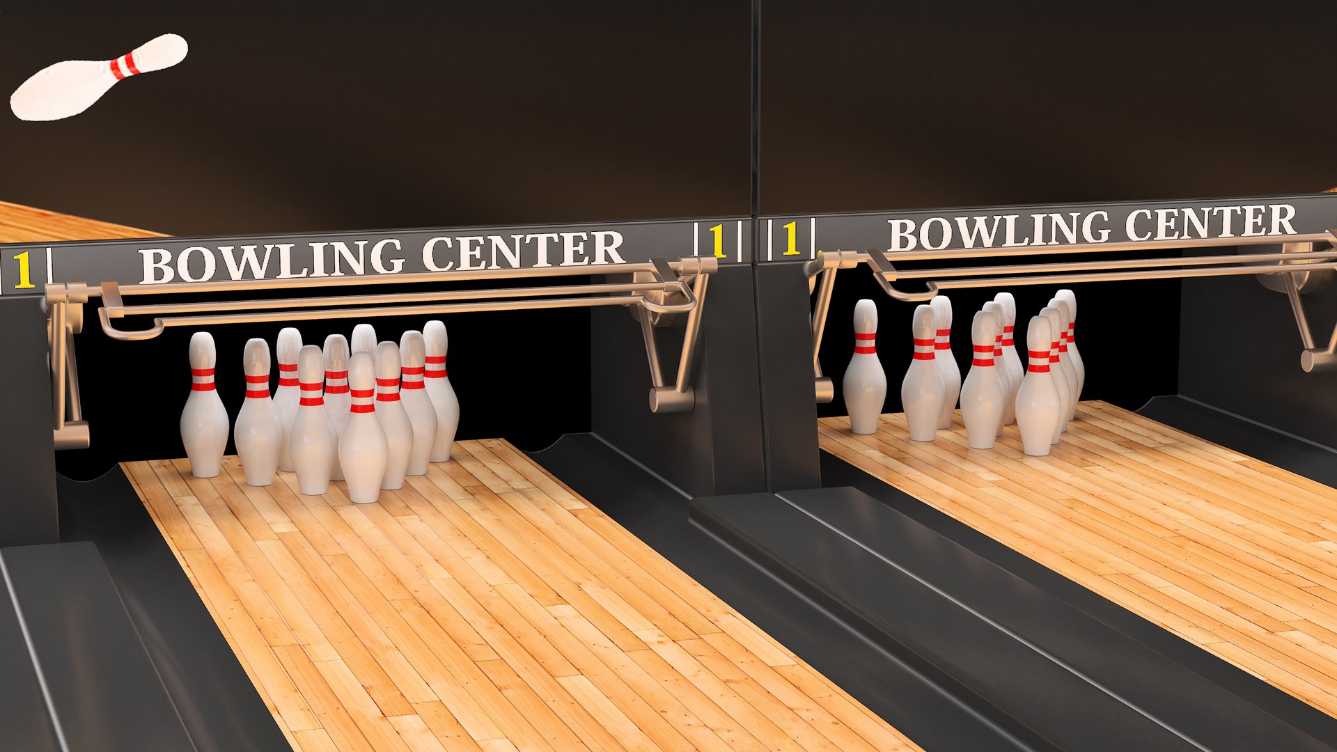 Bowling Center Interior With Furniture 3D - TurboSquid 2282322