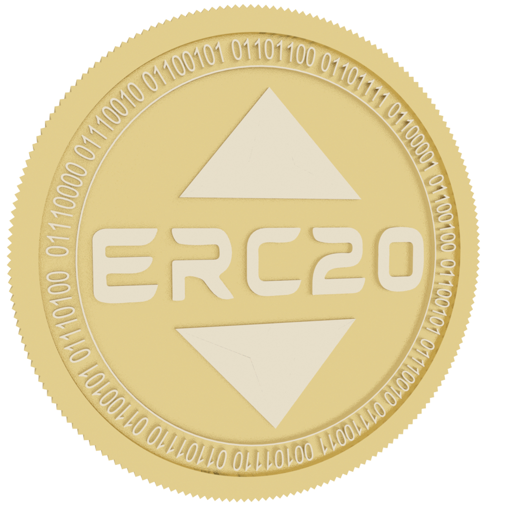 Erc20 gold coin 3D model - TurboSquid 1496165