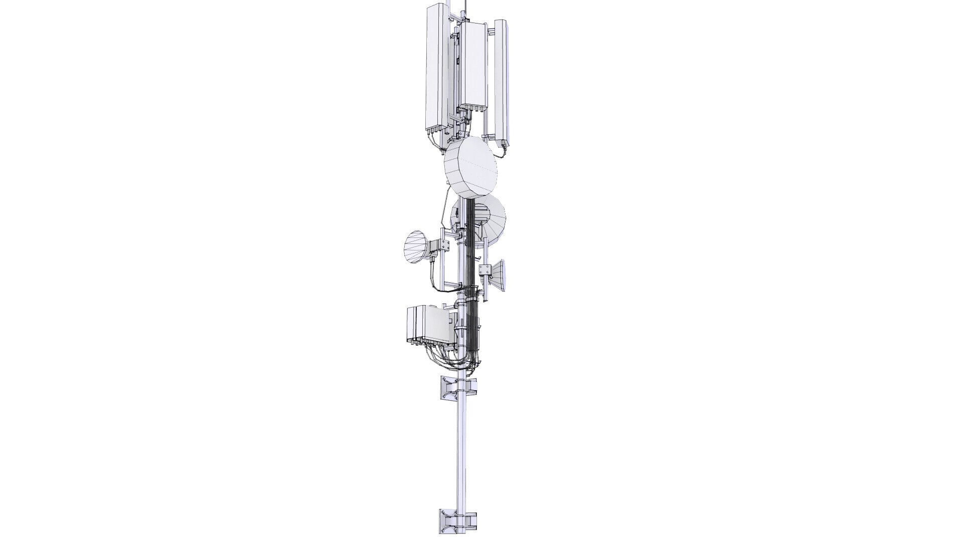 3D Cell Tower Mast Roof Low 13 Model - TurboSquid 1822583