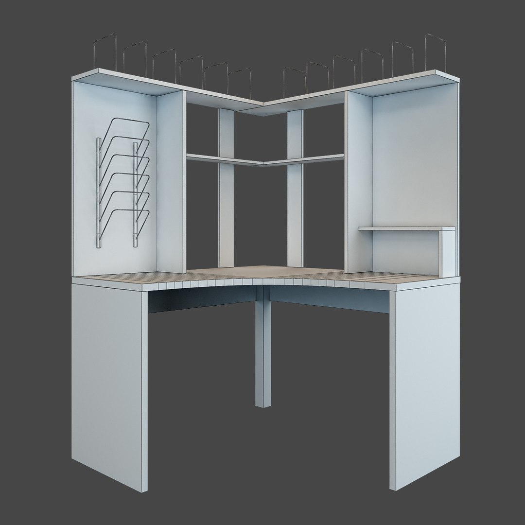 Mikael Office Corner Table Furniture 3d Model