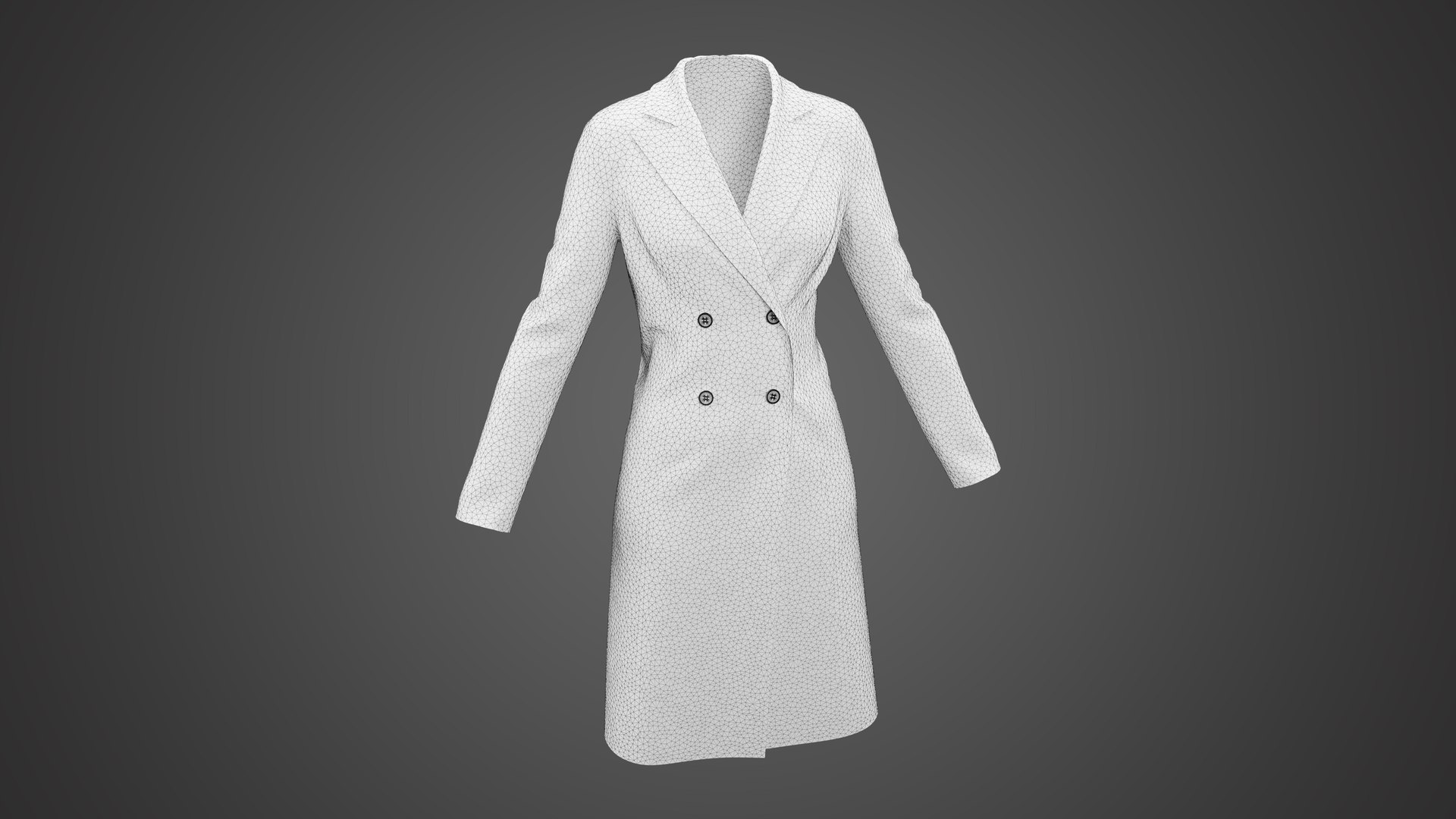 3D Long Leather Coat Black Model - TurboSquid 2244311