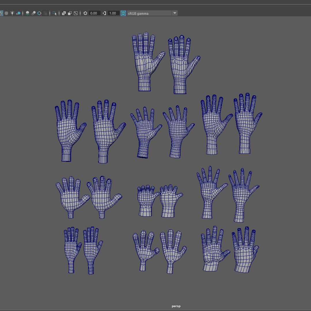 3D 10 Hands Cartoon - TurboSquid 1623159