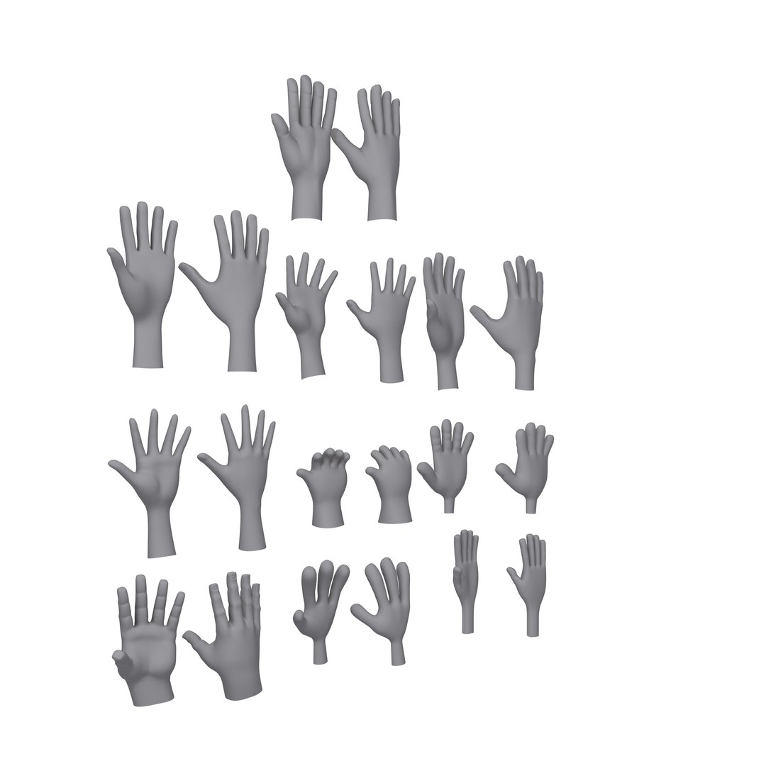 3D 10 Hands Cartoon - TurboSquid 1623159