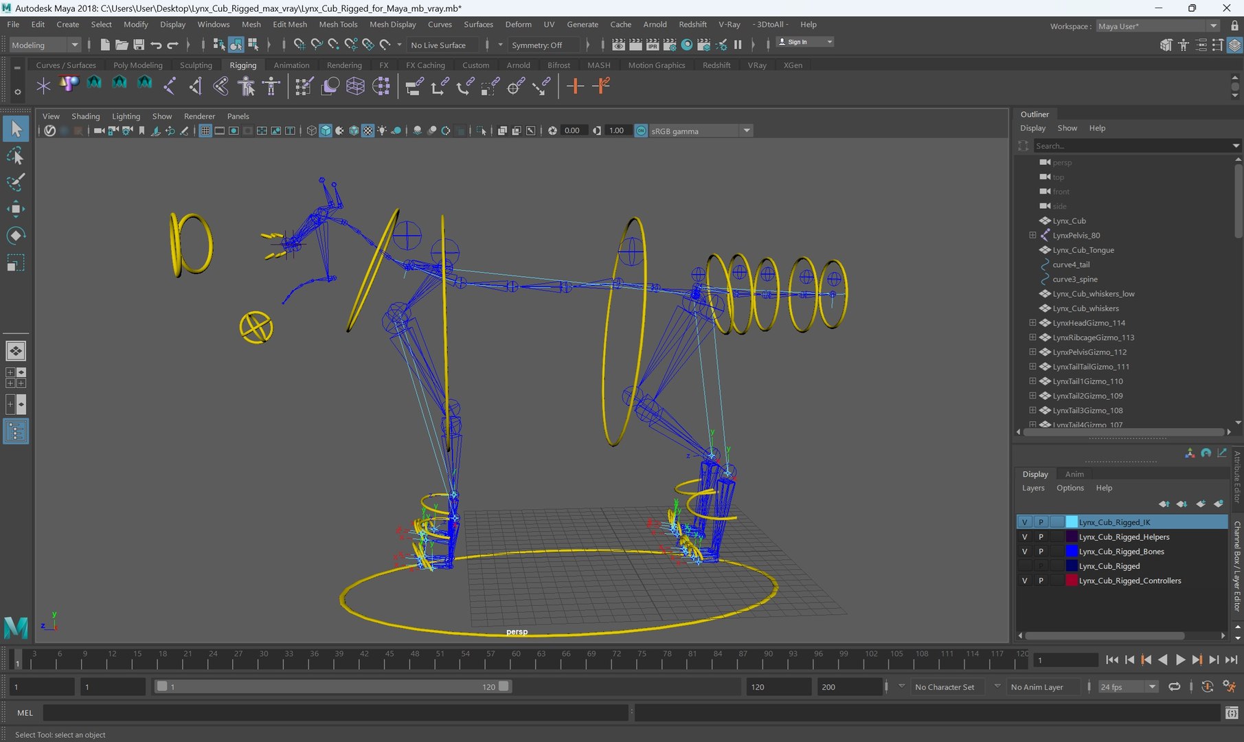 3D Model Lynx Cub Rigged For Maya - TurboSquid 2381273