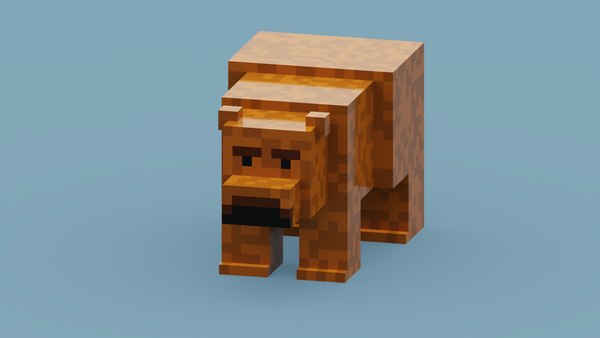 modelo 3d Minecraft Grizzly Bear - TurboSquid 2090057