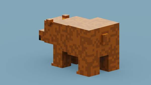modelo 3d Minecraft Grizzly Bear - TurboSquid 2090057