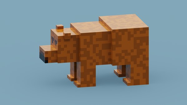 modelo 3d Minecraft Grizzly Bear - TurboSquid 2090057