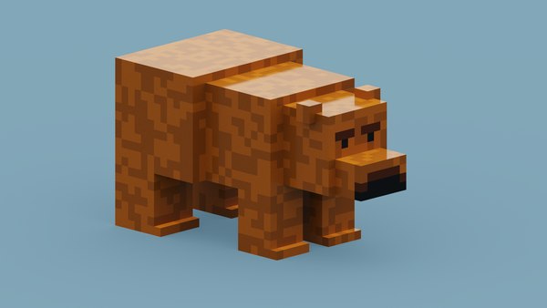 modelo 3d Minecraft Grizzly Bear - TurboSquid 2090057