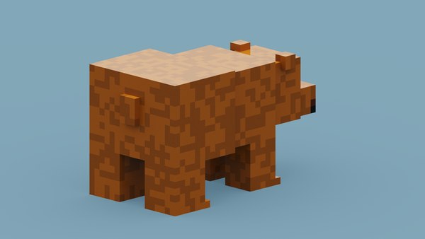 modelo 3d Minecraft Grizzly Bear - TurboSquid 2090057