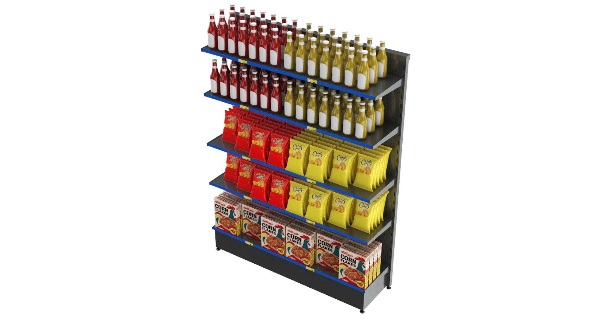 3D Supermarket Display Shelves Model - TurboSquid 1414479