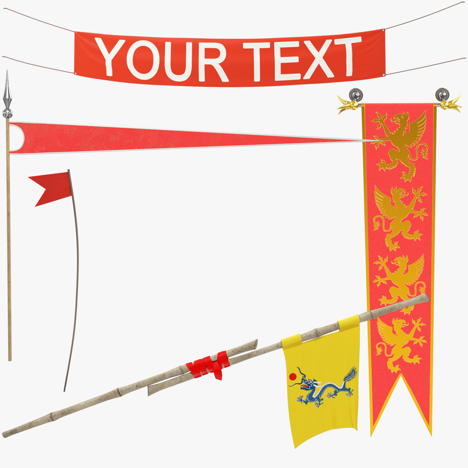 Flag standard banner 3D - TurboSquid 1687524