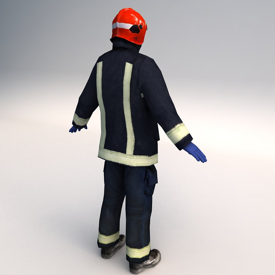 Fireman Character 3d Max