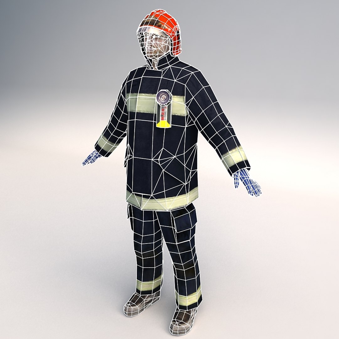 Fireman Character 3d Max