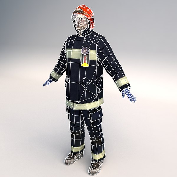 fireman character 3d max
