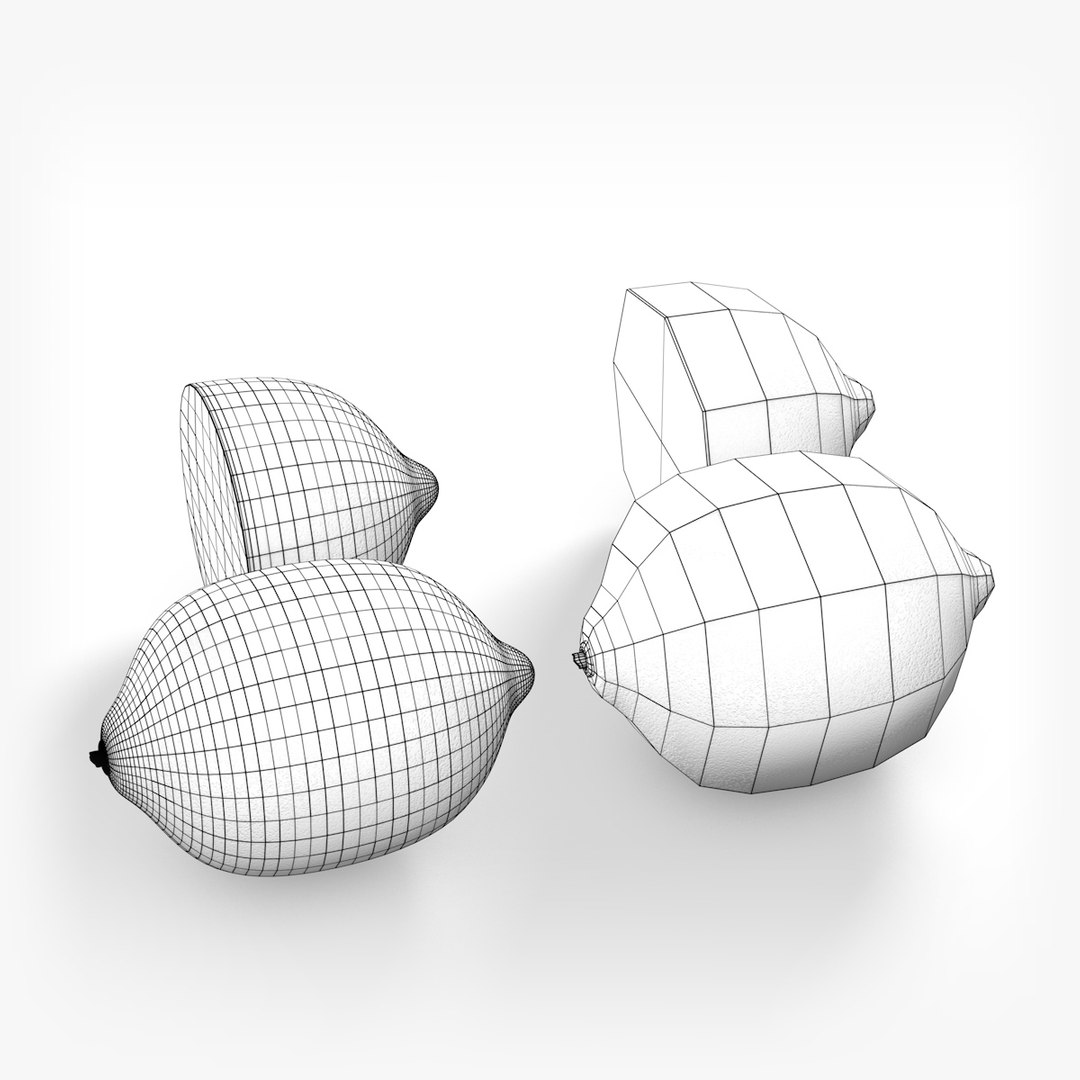 3d model lemon cut