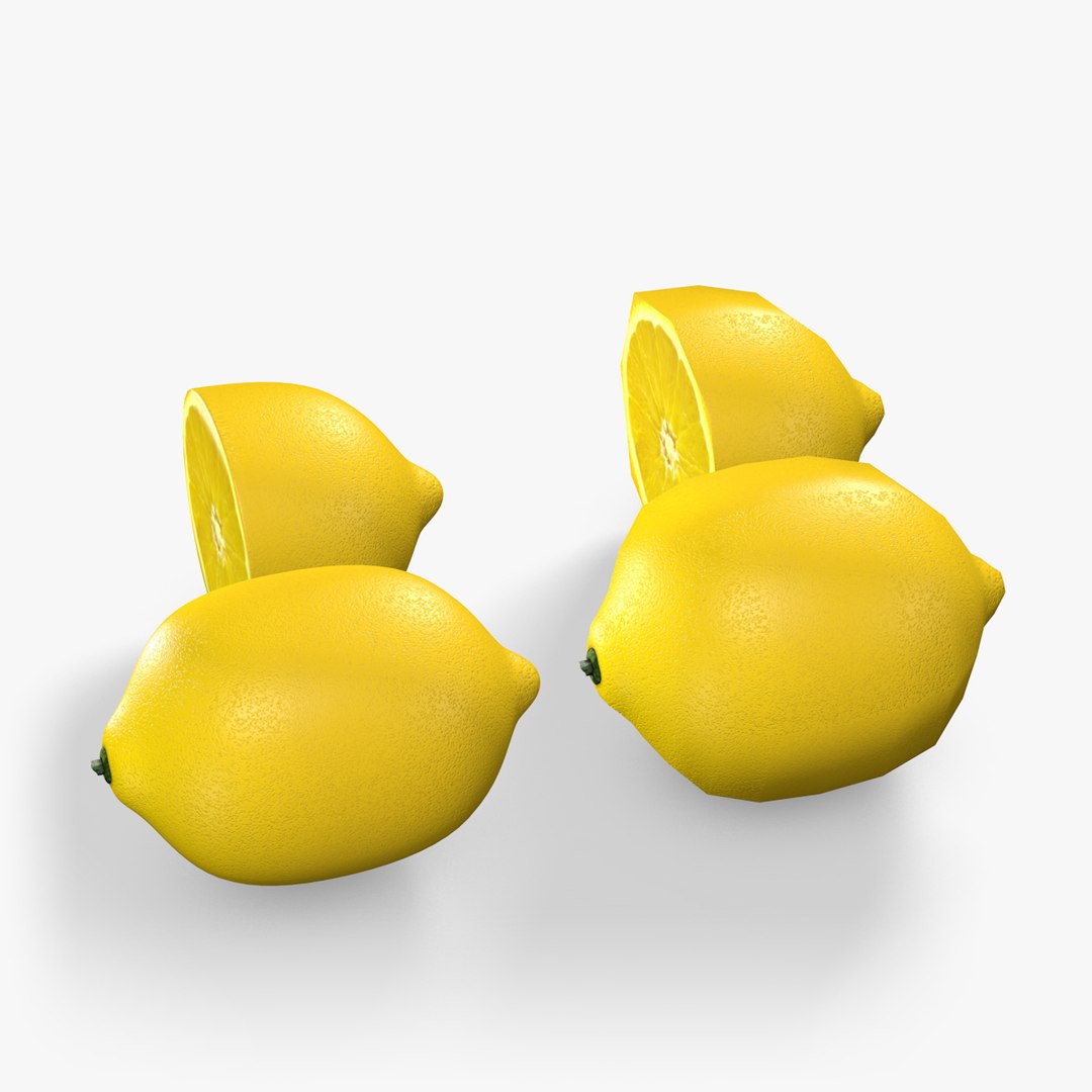 3d model lemon cut
