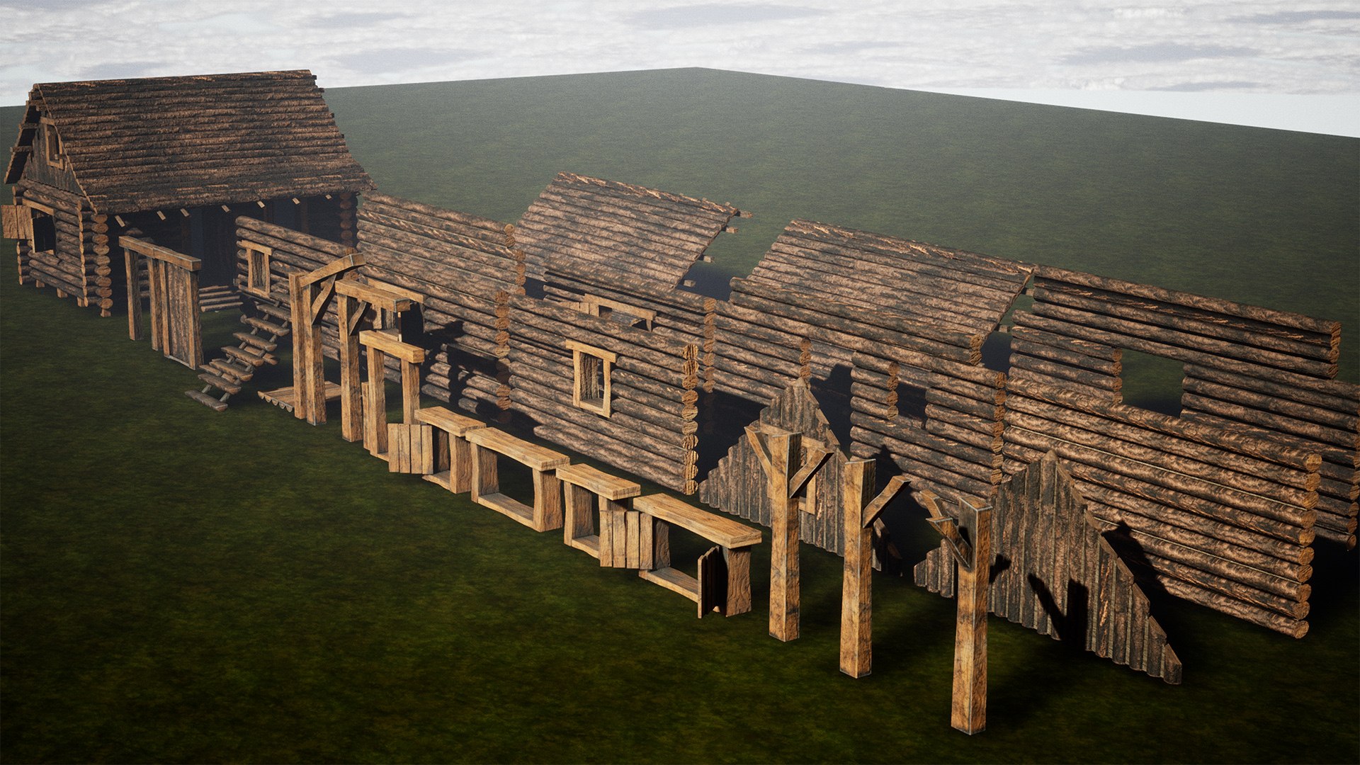 Modular Wood House 30 Assets 3D Model - TurboSquid 2109600