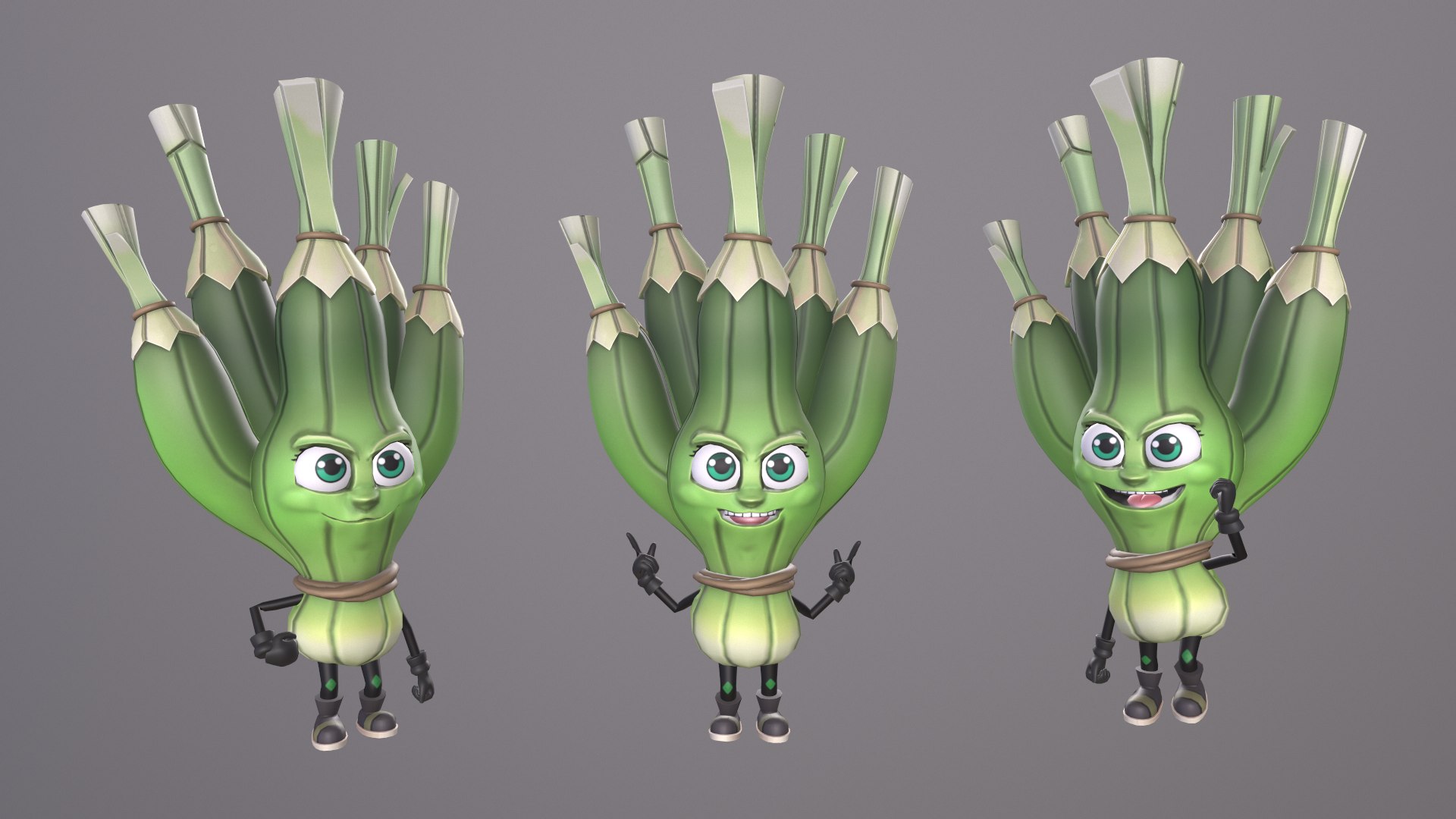 Spring Onion Character 3D Model - TurboSquid 2269731