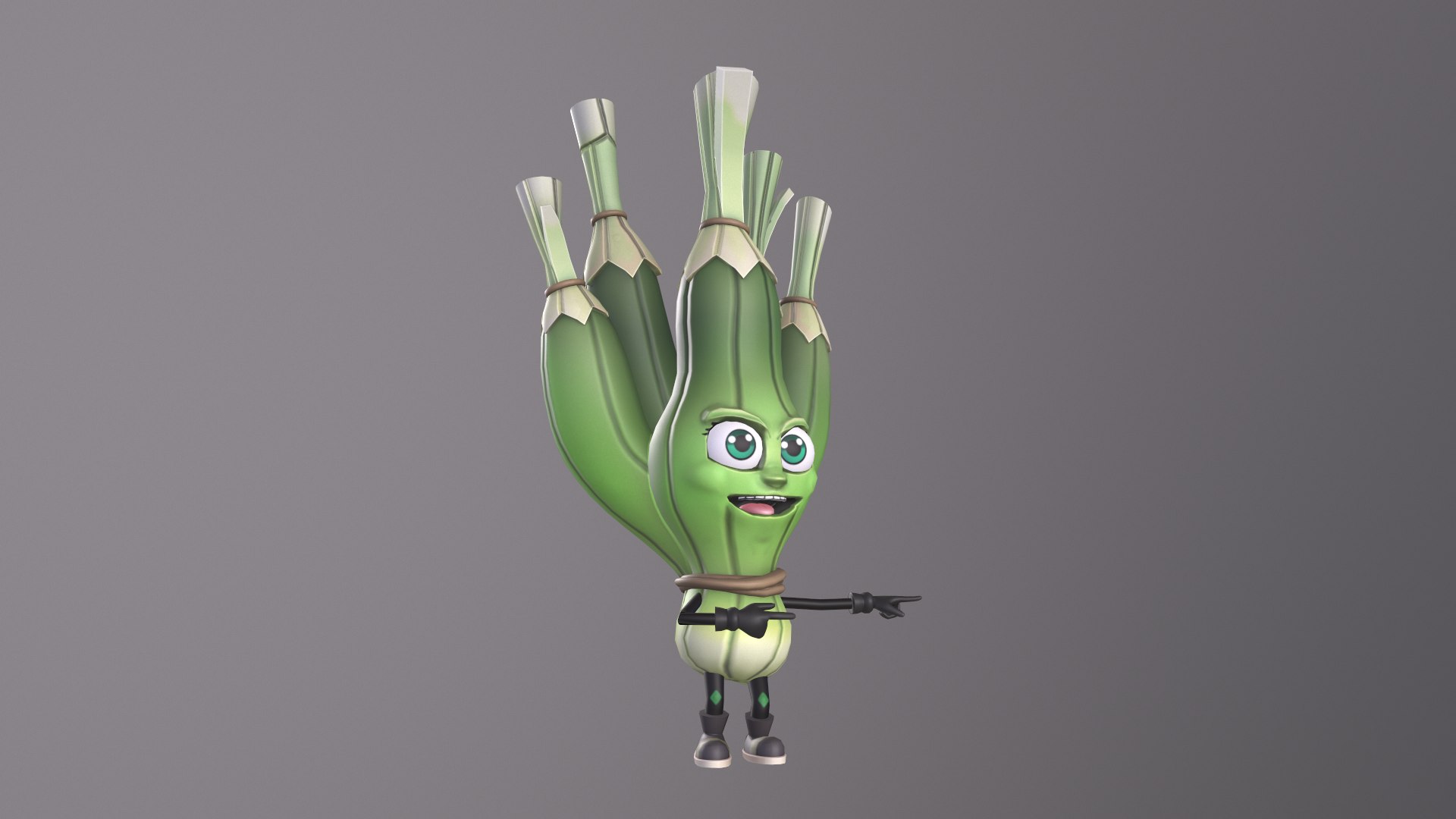 Spring Onion Character 3D Model - TurboSquid 2269731