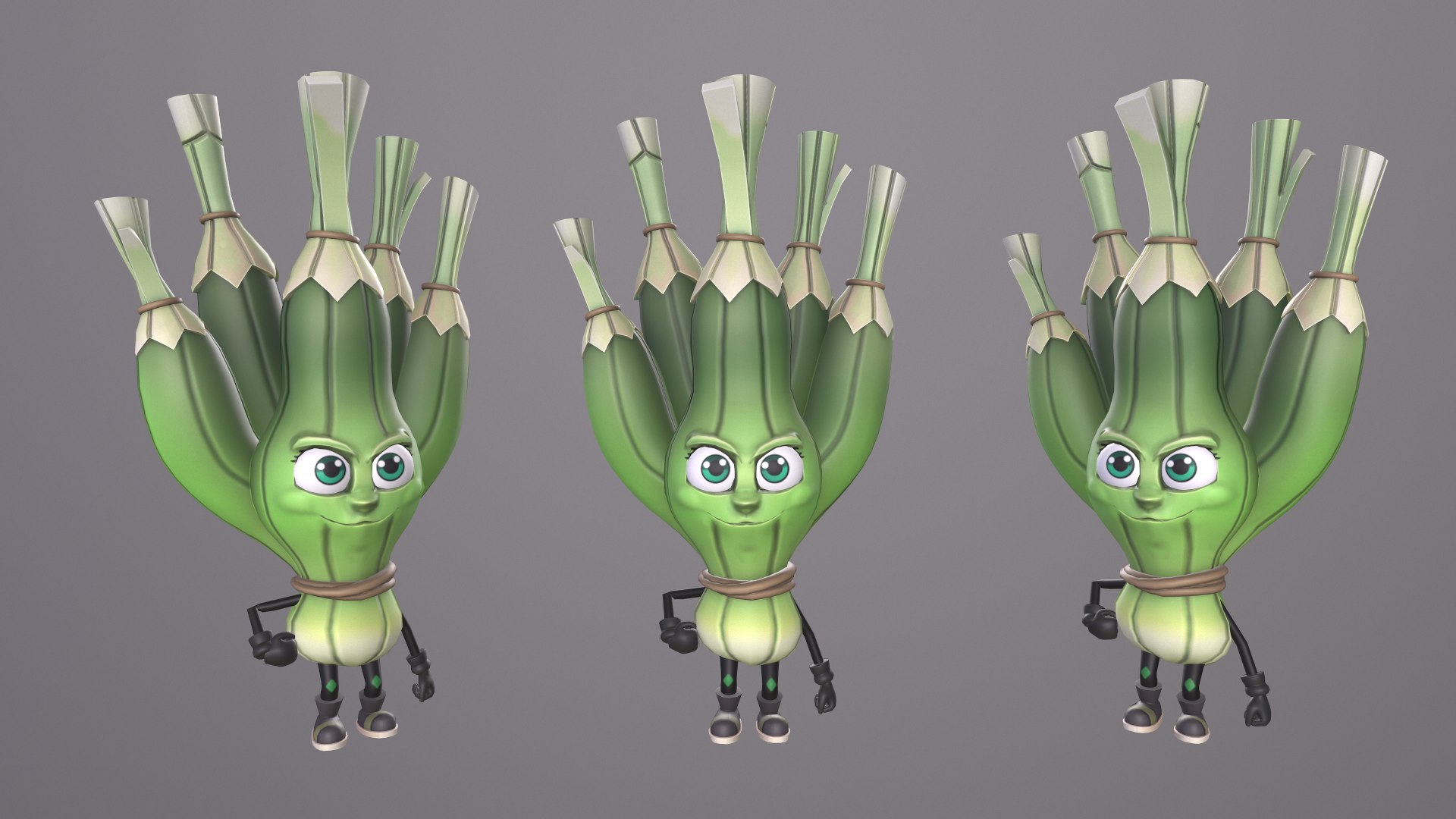 Spring Onion Character 3D Model - TurboSquid 2269731