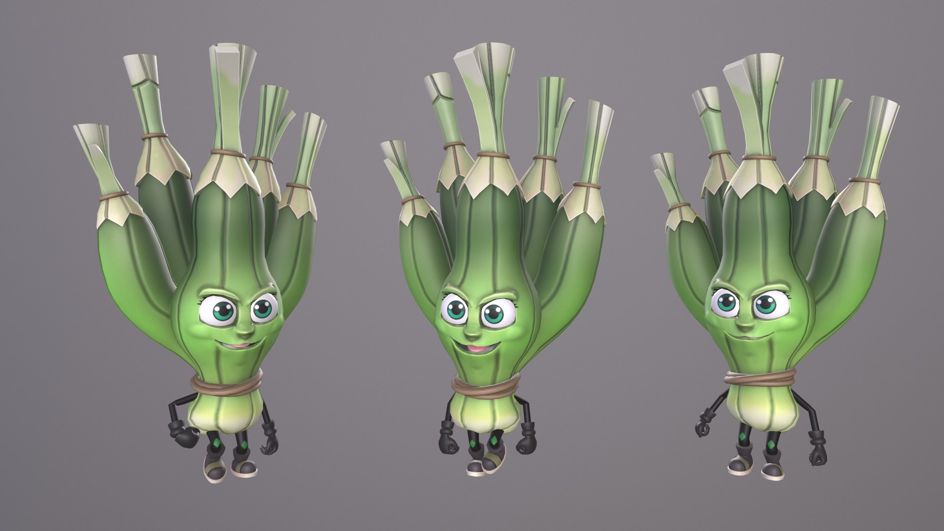 Spring Onion Character 3D Model - TurboSquid 2269731