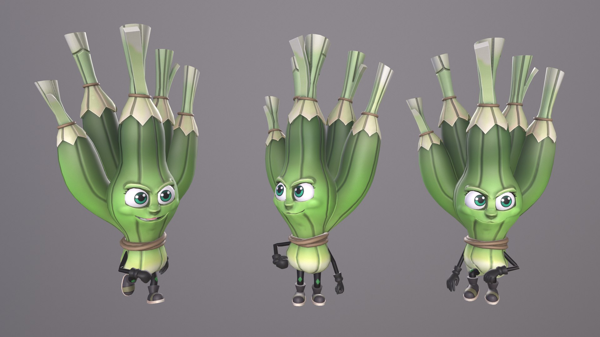 Spring Onion Character 3D Model - TurboSquid 2269731