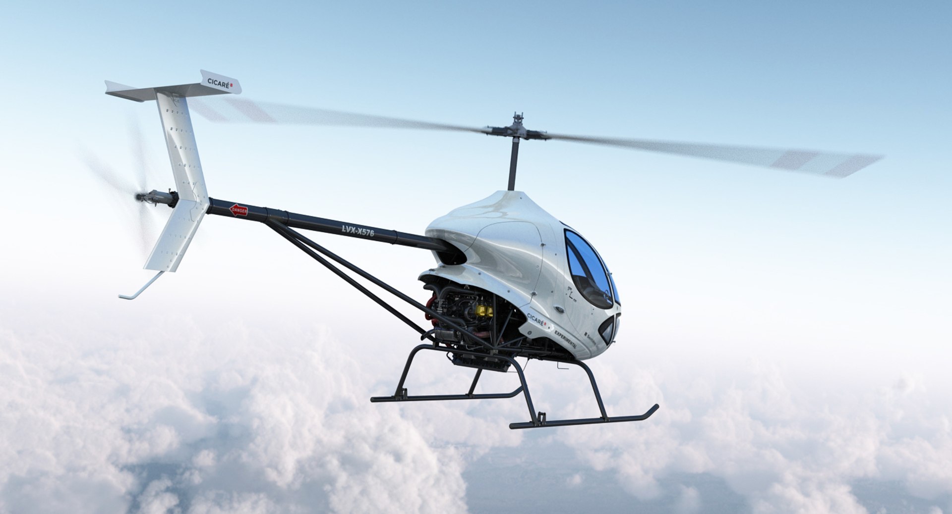 3D ultra light helicopter cicare - TurboSquid 1150577