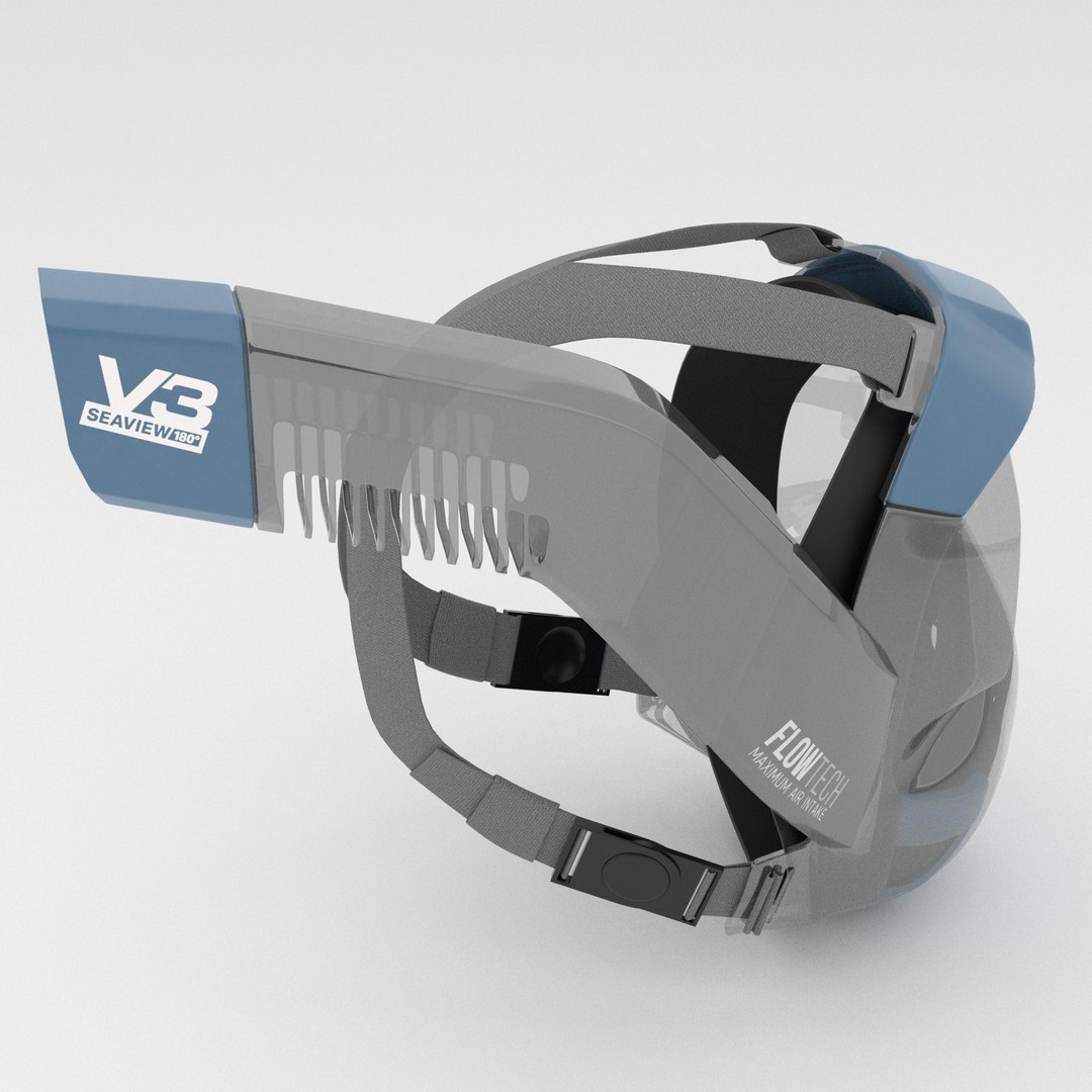 3D V3 Face Snorkel Mask Sea Glass - TurboSquid 2245476