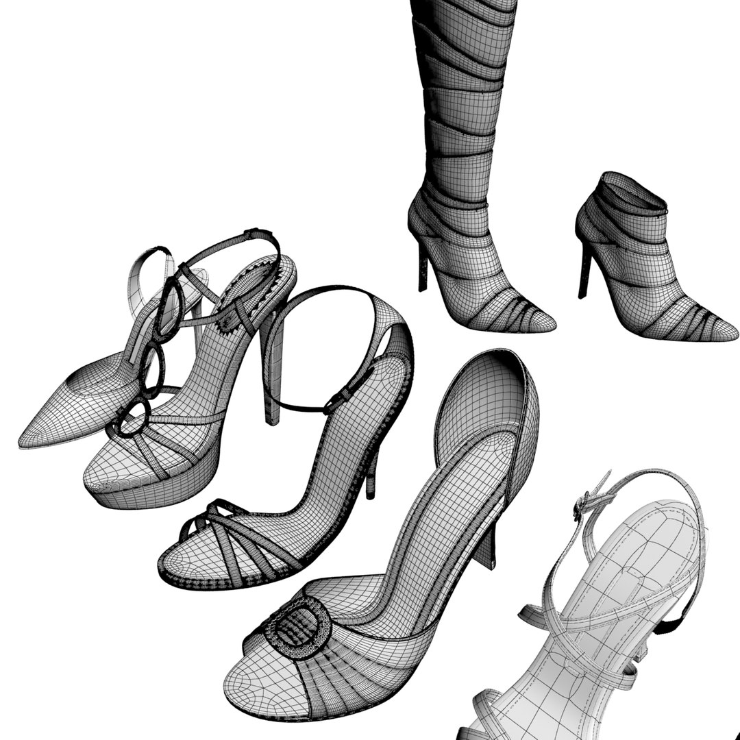 3d Model Footwear Set Lady