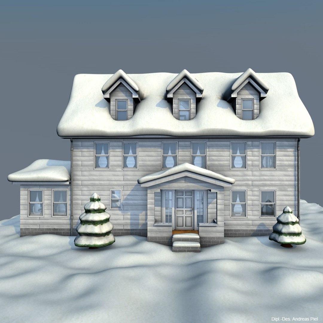 House Winter 3d C4d
