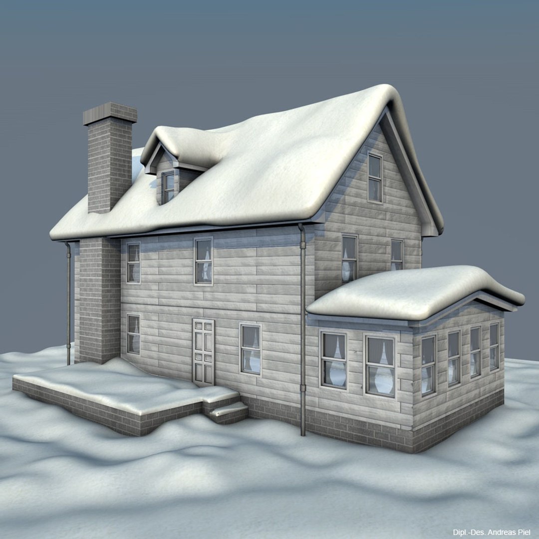 House Winter 3d C4d