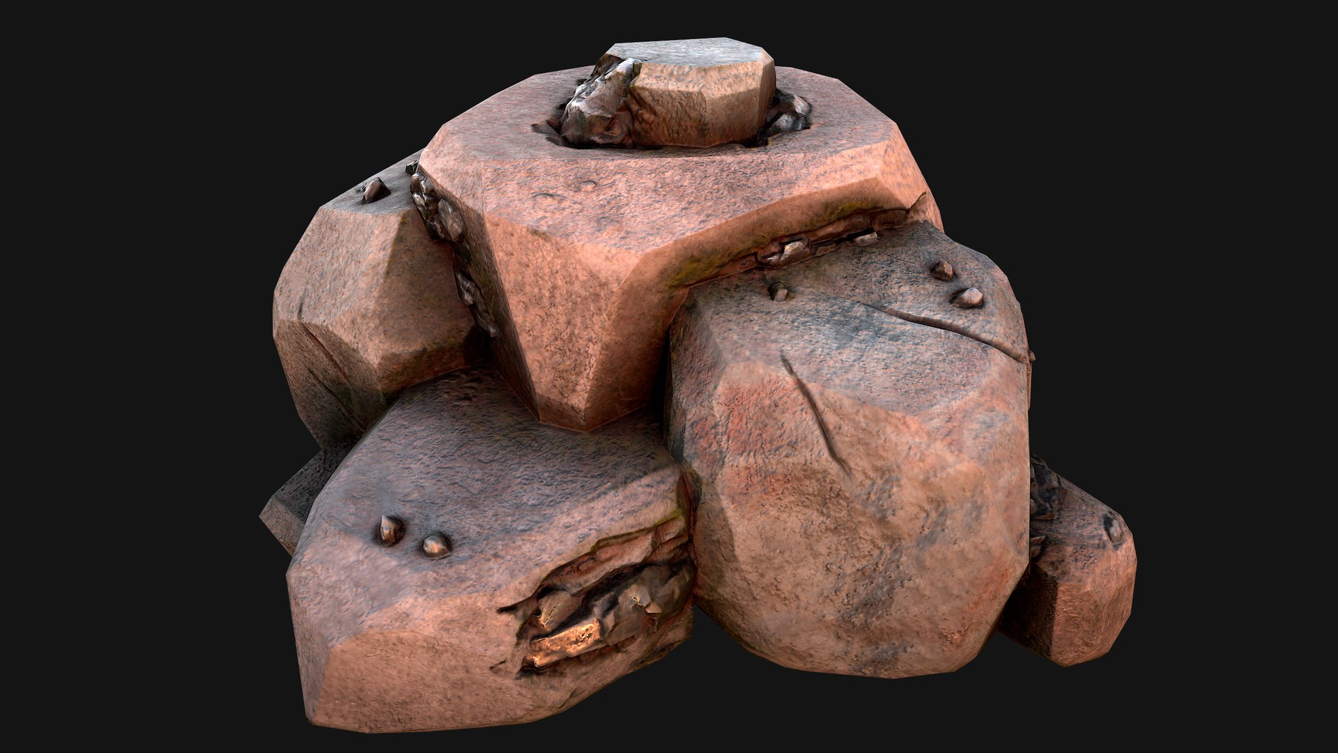 Iron Ore Rocks And Stones Set 3D Model - TurboSquid 2290378