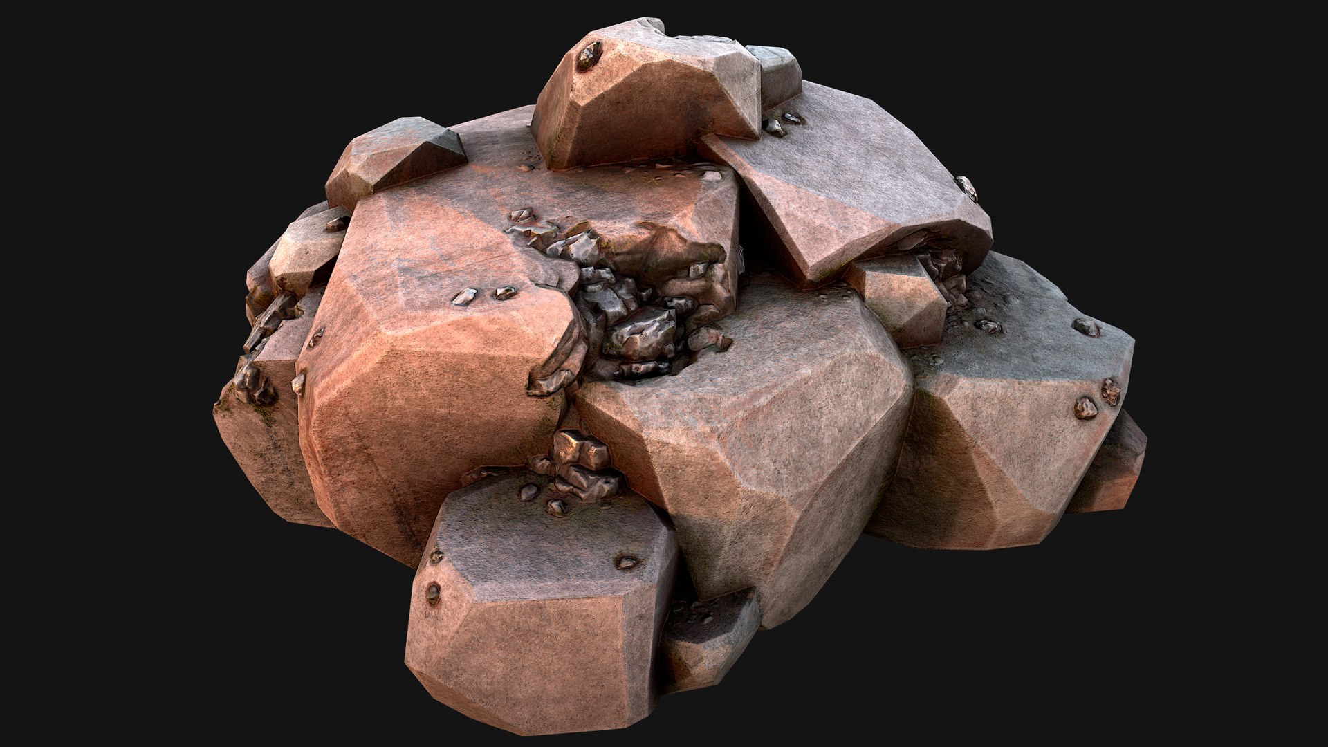 Iron Ore Rocks And Stones Set 3D Model - TurboSquid 2290378