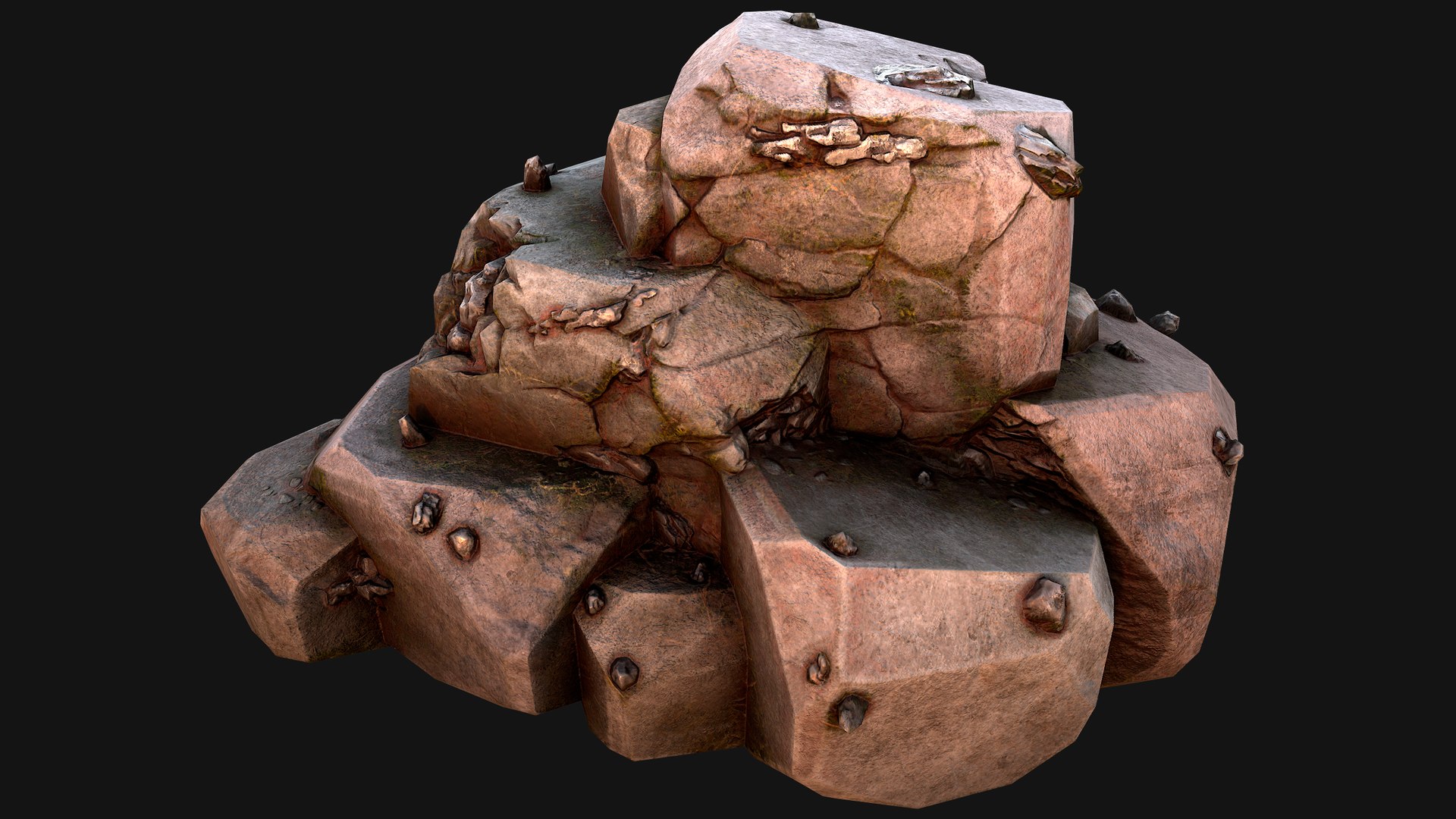 Iron Ore Rocks And Stones Set 3D Model - TurboSquid 2290378