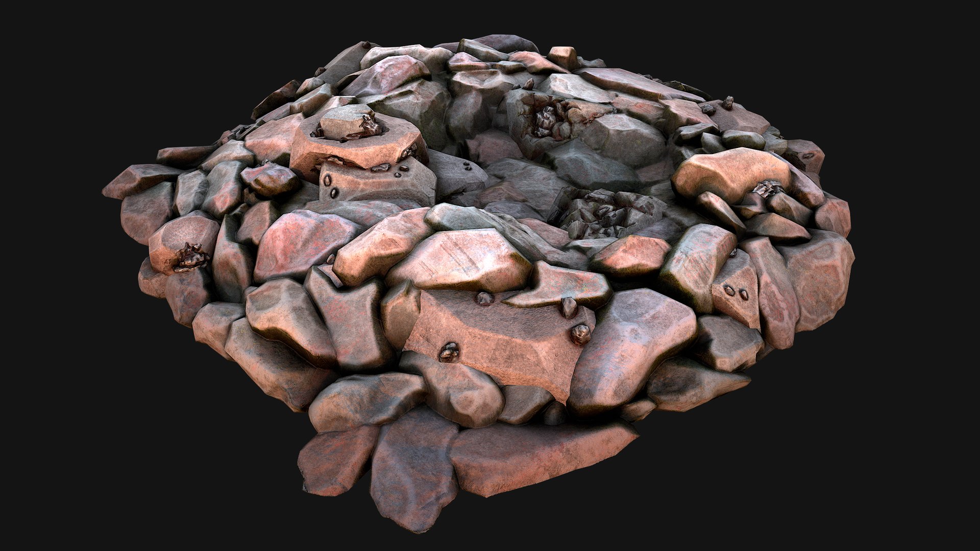 Iron Ore Rocks And Stones Set 3D Model - TurboSquid 2290378