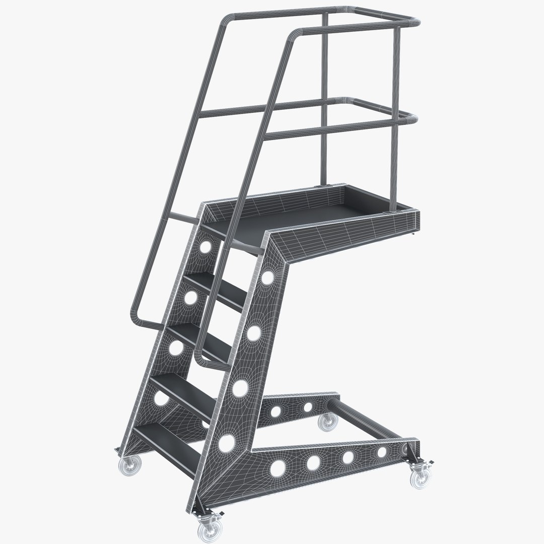 3D Rolling Ladder Model - TurboSquid 1965933